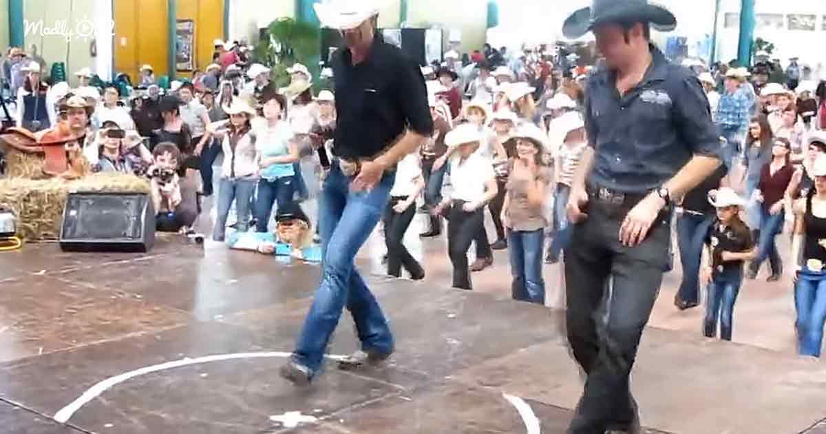 Two cowboy buddies do a jig that draws a big crowd - Country Bucket